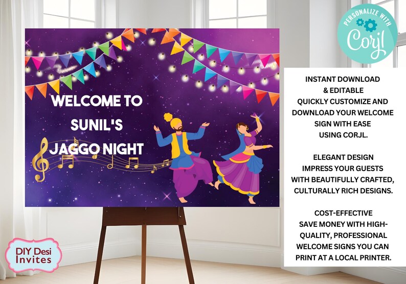 Jaggo Night Poster - Welcome Jaggo Signage - Looking Punjabi Jaggo ...