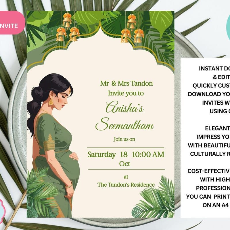 Seemantham Invitation - Etsy