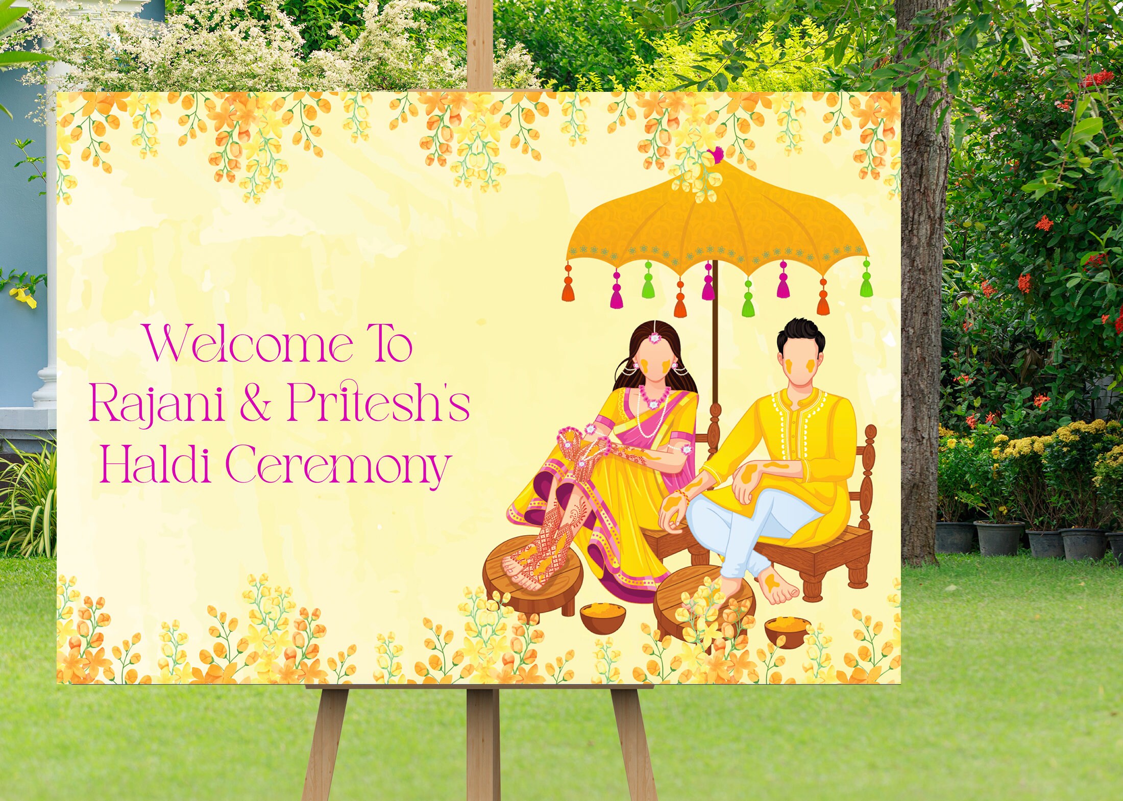 Haldi Welcome Poster Welcome to Your Haldi Guests in Style With Our ...