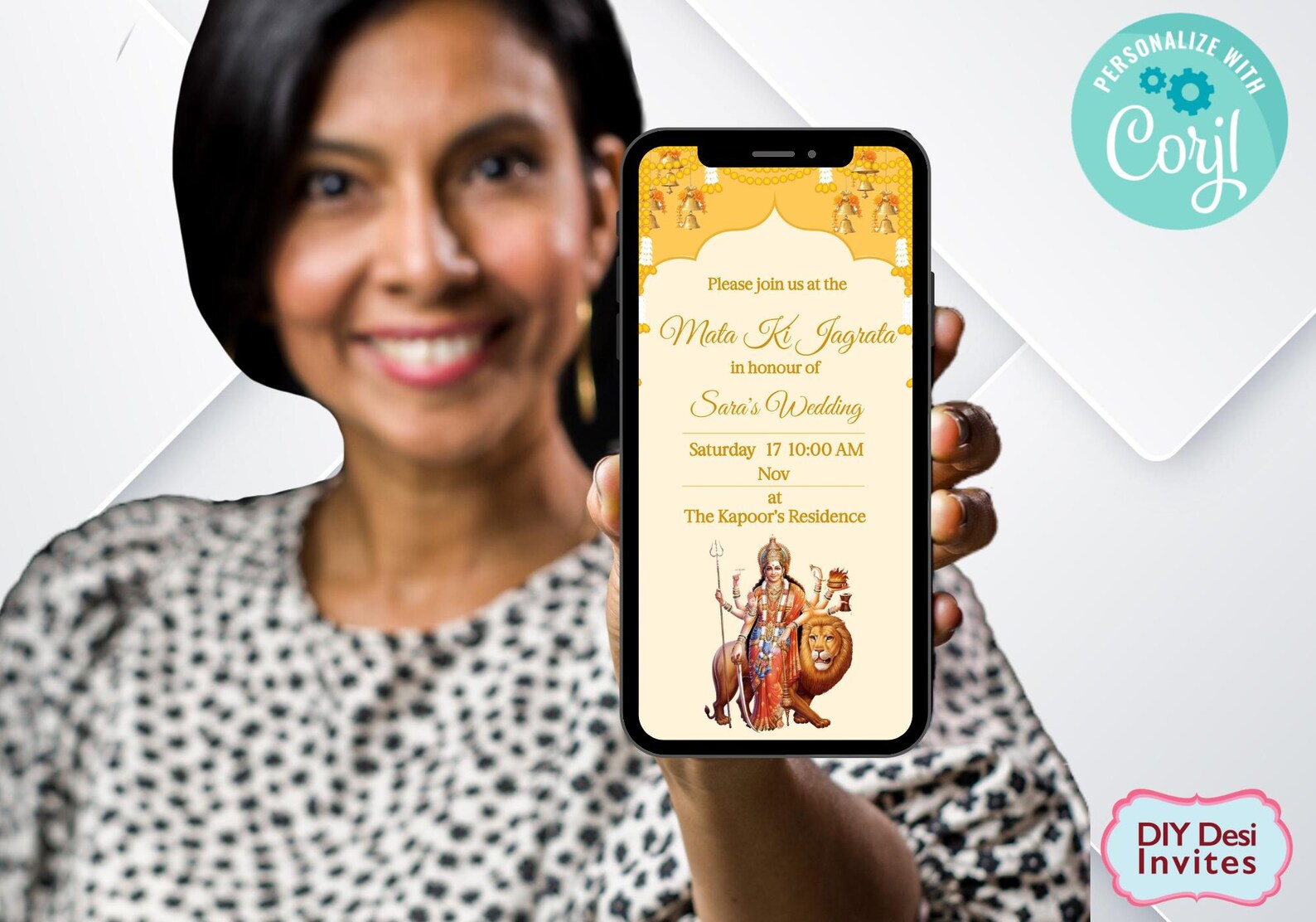 Editable Mata Ki Jagrata Invitation | 5x7 Instant Printable Invite ...