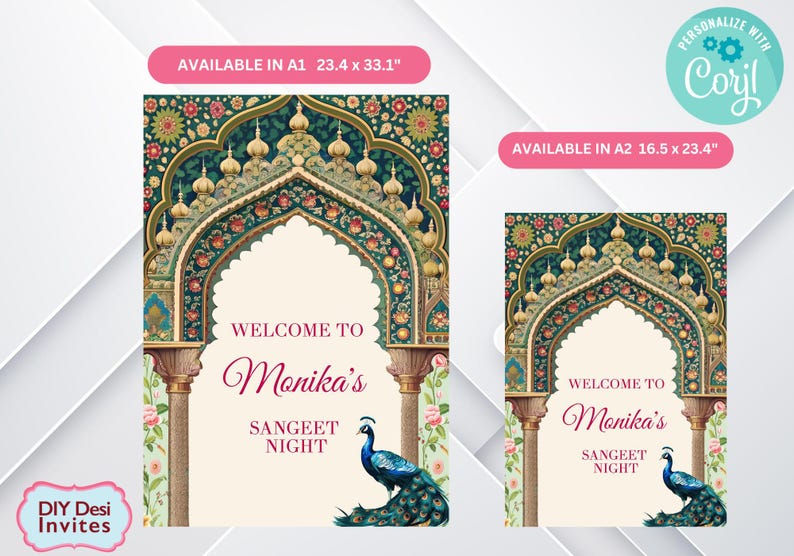 Sangeet Wedding Sign | Customizable Welcome Sign | Anand Karaj ...