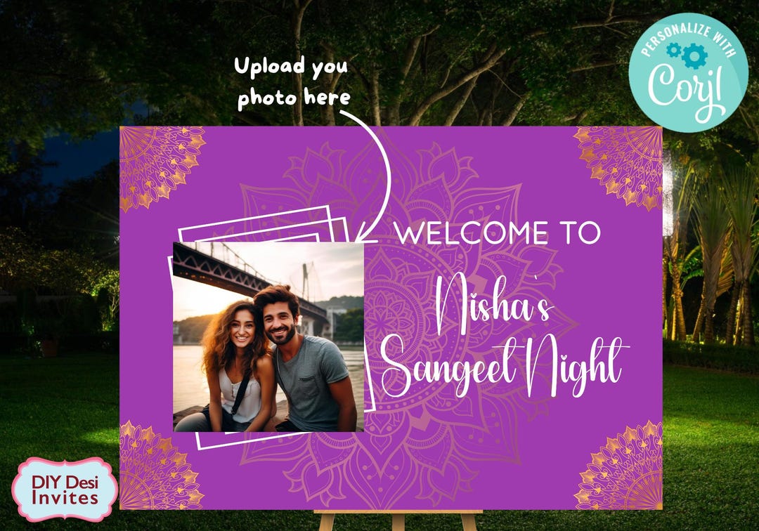 Customizable Sangeet Night Posters - Upload Your Own Photo - Etsy