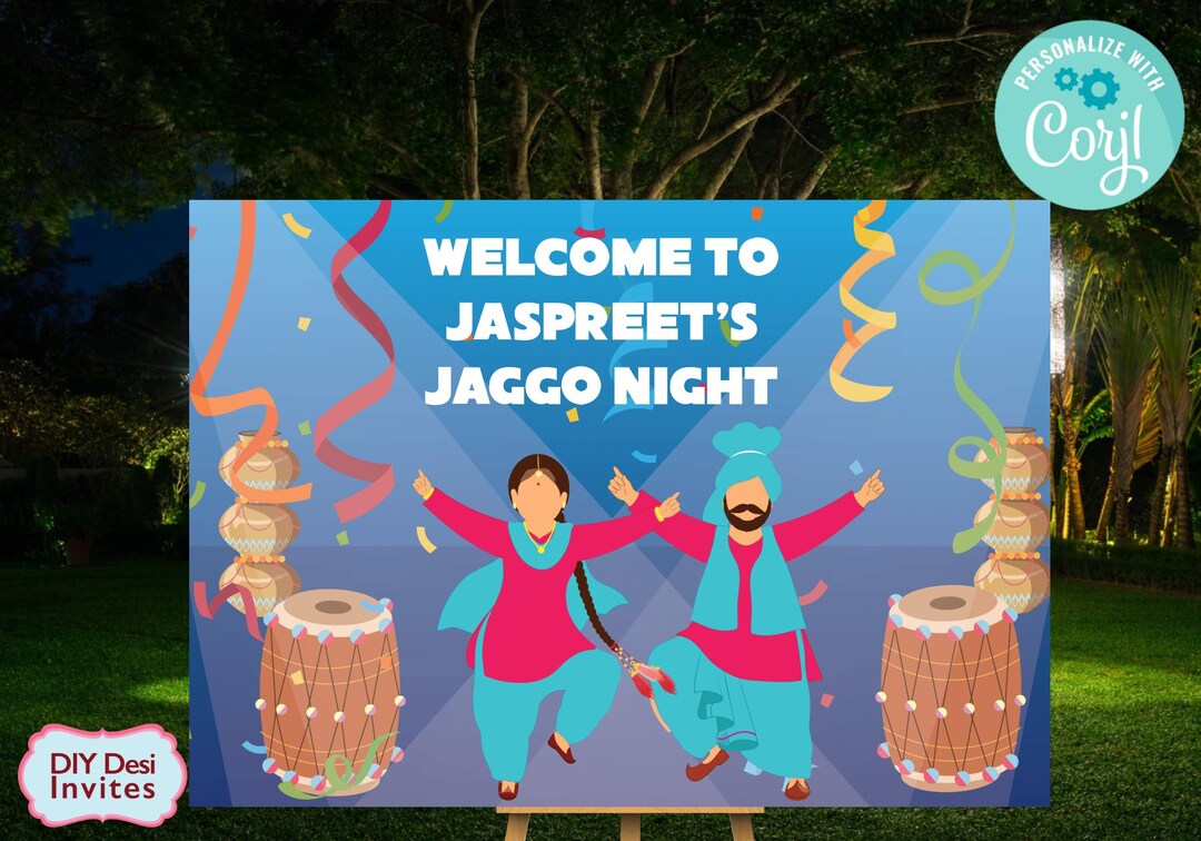 Jaggo Welcome Sign - Looking Punjabi Jaggo Night Signs for Your Jaggo ...