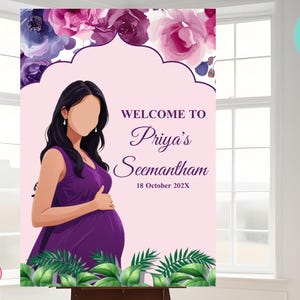 Seemantham Welcome Signage - Custom Printable Decor -instant Download ...