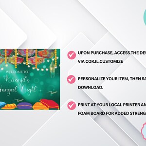Sangeet Ceremony Poster - Sangeet Event Welcome Sign - Instantly ...