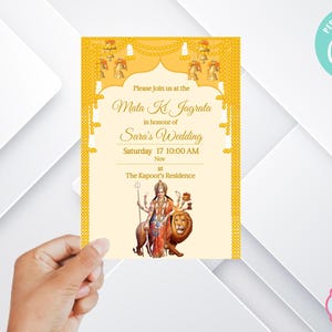 Editable Mata Ki Jagrata Invitation | 5x7 Instant Printable Invite ...