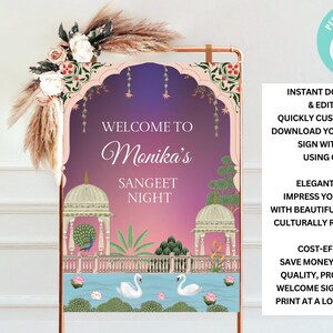 Customisable Digital Welcome Sign for Sangeet Night - Etsy