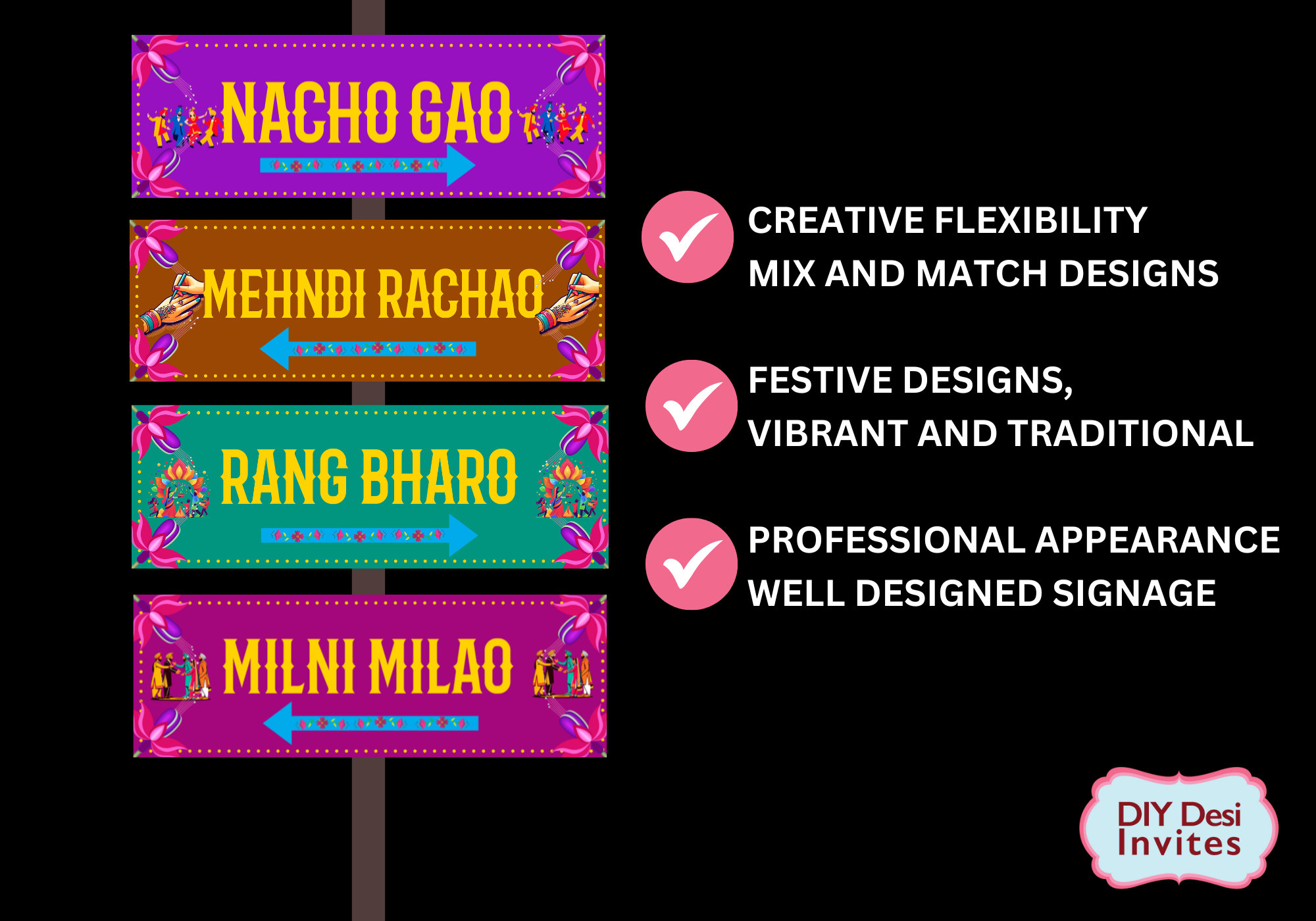 Fun Punjabi Truck Signs for Indian Wedding Decor Vibrant Punjabi ...