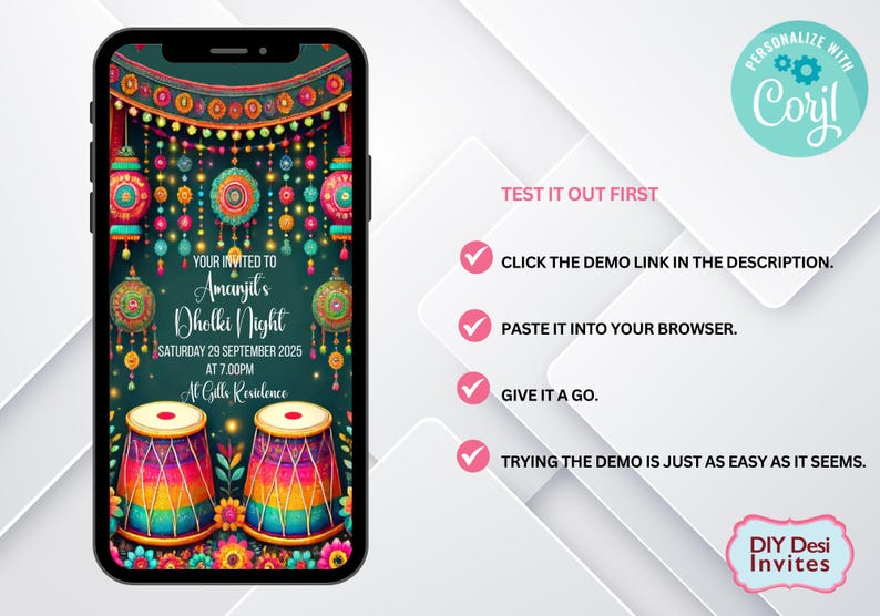 Dholki Night Invitation Dholki Invite Invite to Your Dholki Event in ...