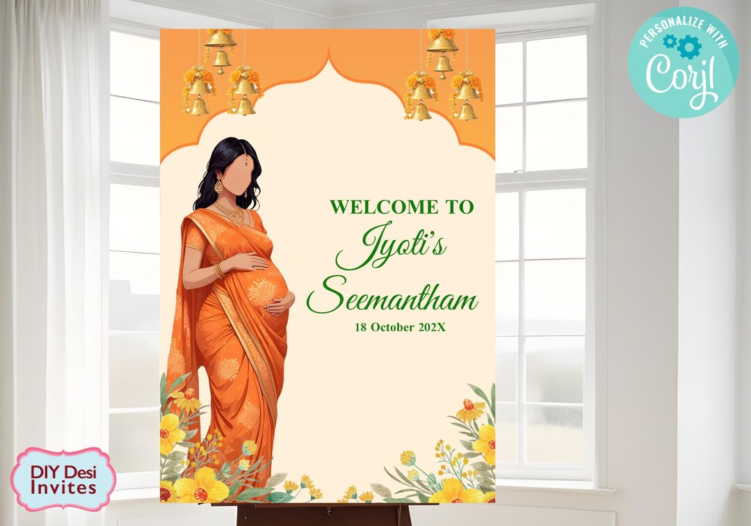 Customizable Seemantham Ceremony Signage - Custom Printable Decor - Etsy
