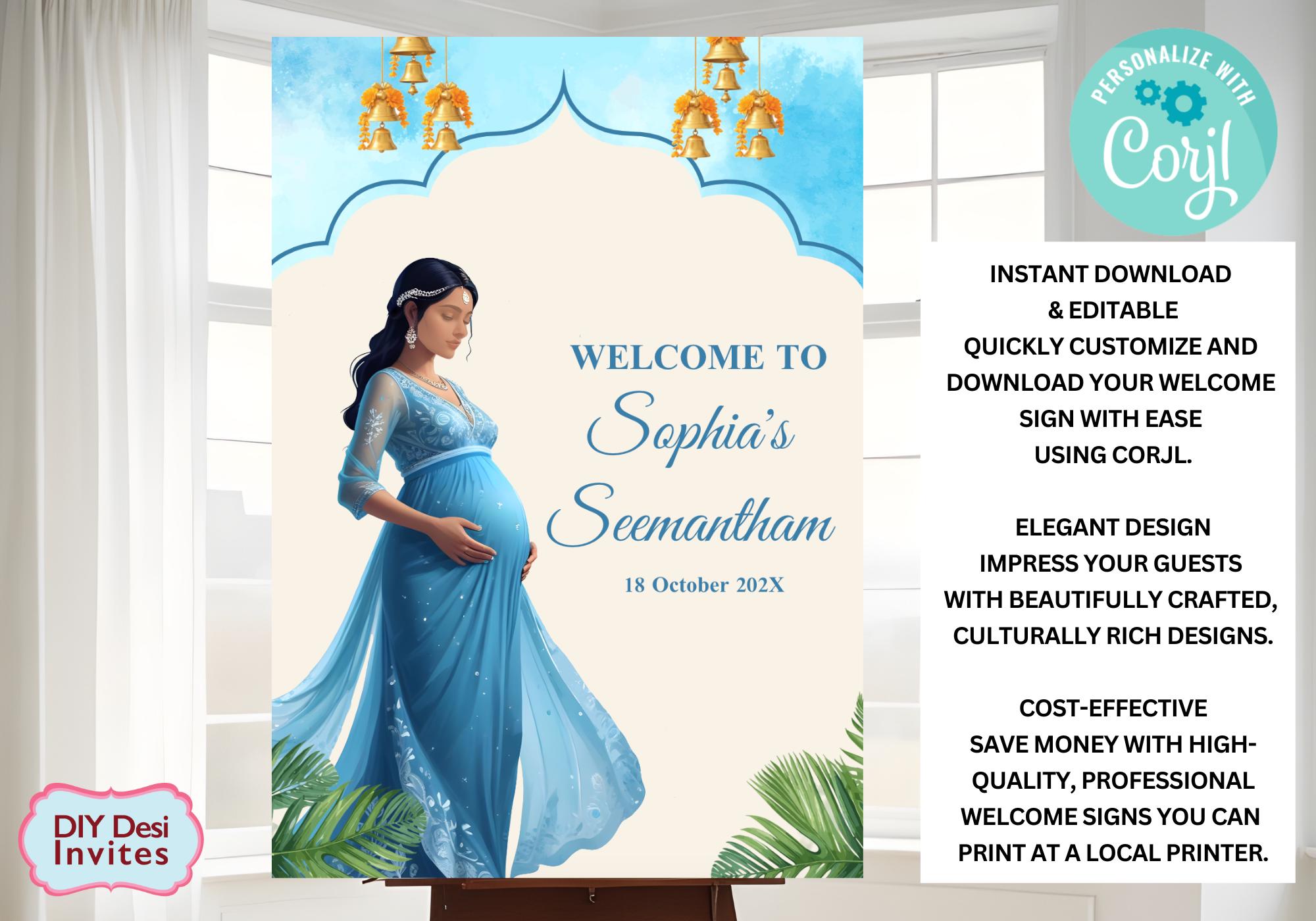 Instant Download Seemantham Ceremony Signage Custom Printable Decor - Etsy