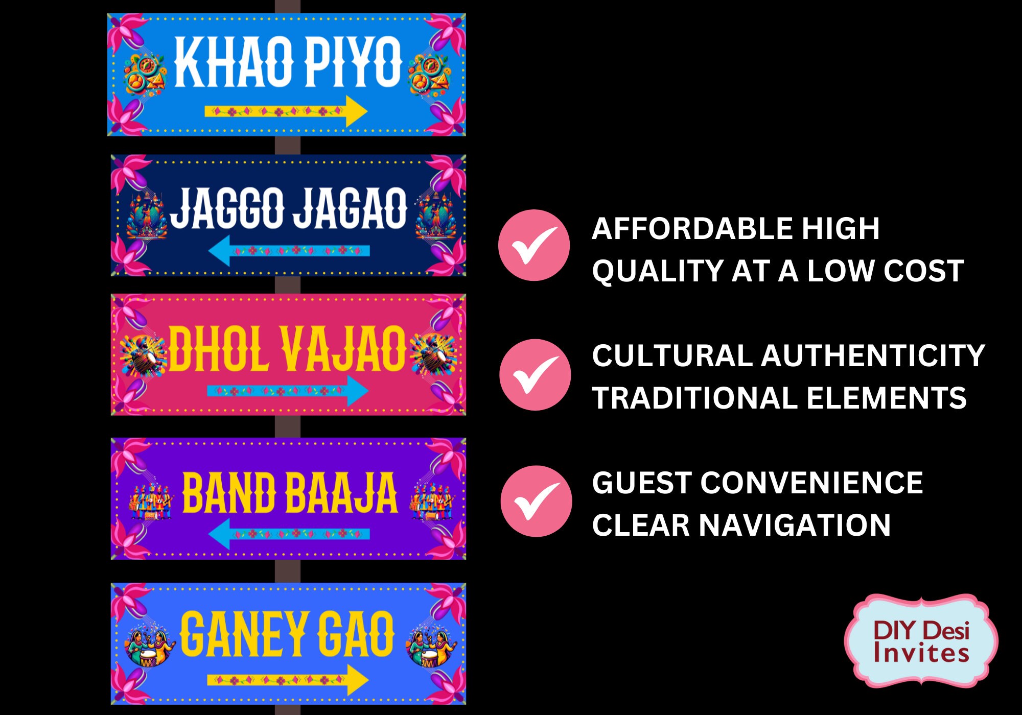 Fun Punjabi Truck Signs for Indian Wedding Decor Vibrant Punjabi ...