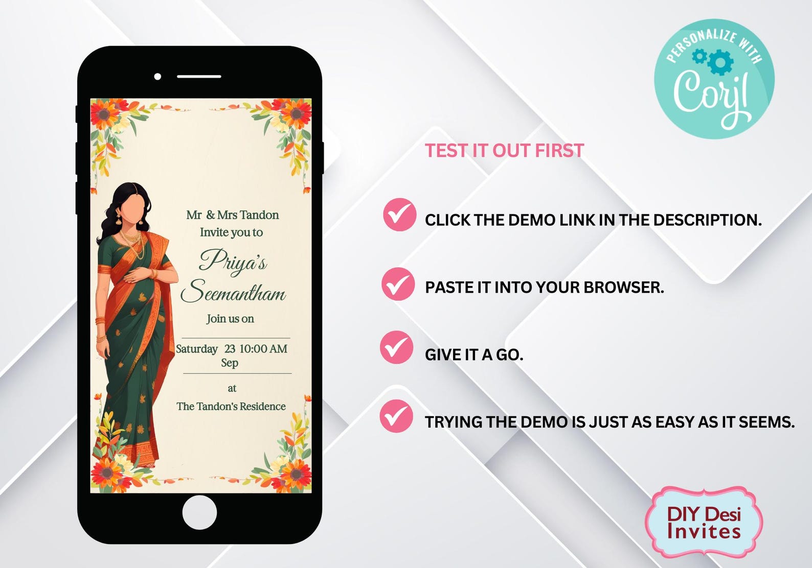 Seemantham Digital Invite - Instant Download - Etsy