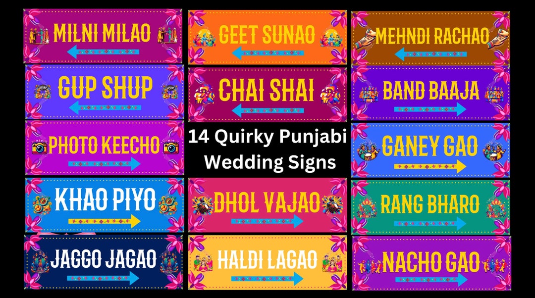 Fun Punjabi Truck Signs for Indian Wedding Decor - Vibrant Punjabi ...