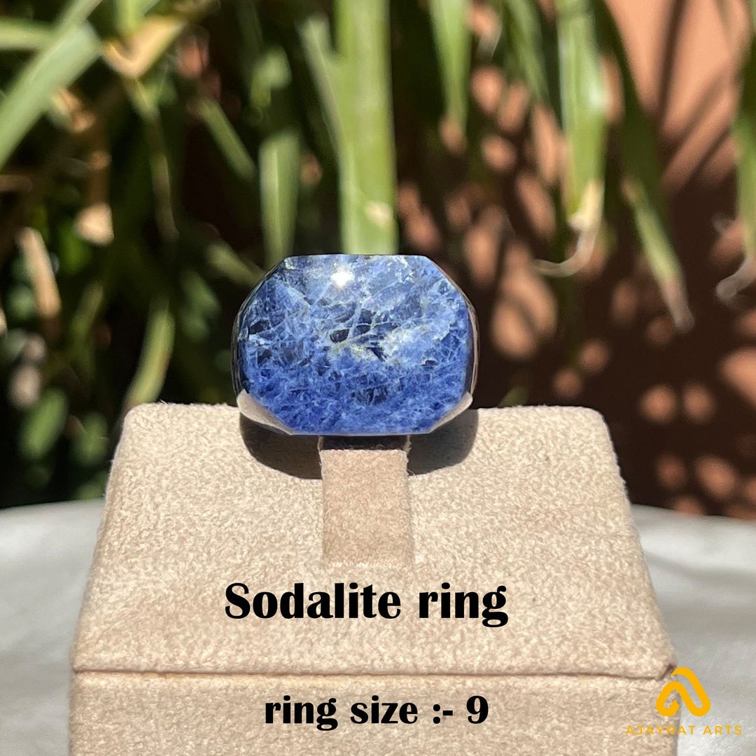 Sodalite Ring, Solid Ring, Gemstone Ring for Unisex, Natural Sodalite ...