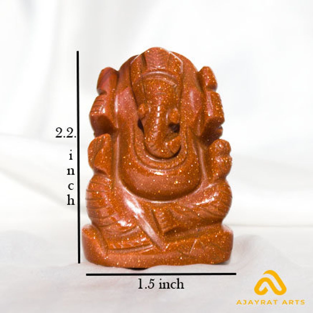 Sunstone Ganesh Golden Sunstone Statue Handmade Figure - Etsy