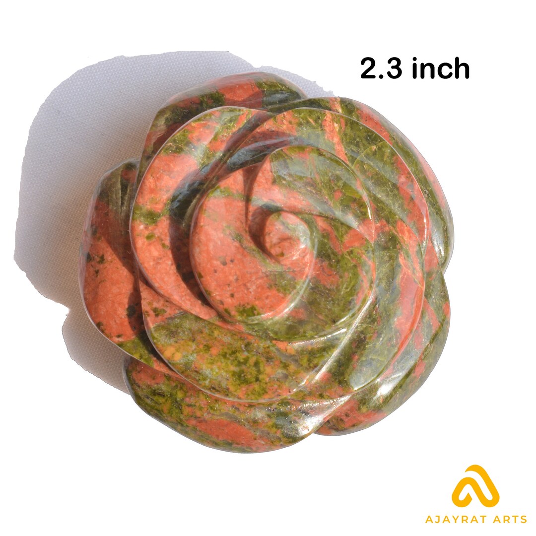 Jasper Flower, Hand Carving Flower Figurine 116 Gram of 2.3inch ...