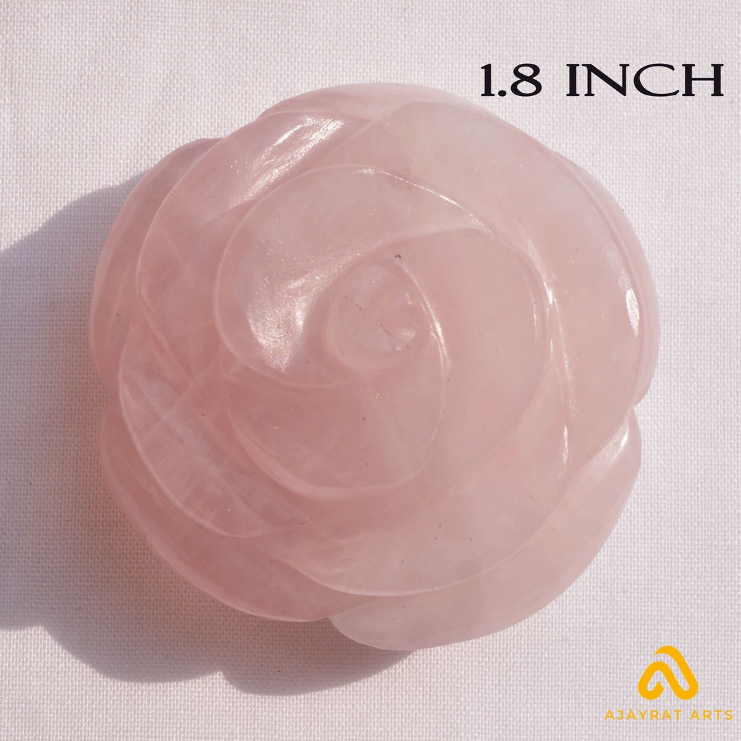 Rose Quartz Lotus, Hand Carving, Crystal Flower, Rose Quartz Figure ...