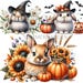 Halloween Bunny Clipart Bundle: Spooky Kawaii Animal PNG Stickers ...