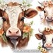 15 Cute Cows, Watercolor Baby Animal Clip Art Bundle, Kawaii Cow Animal ...