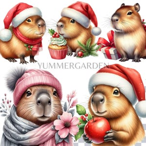 Christmas PNG Bundle, Christmas Capybara Sublimation Design, Capybara ...