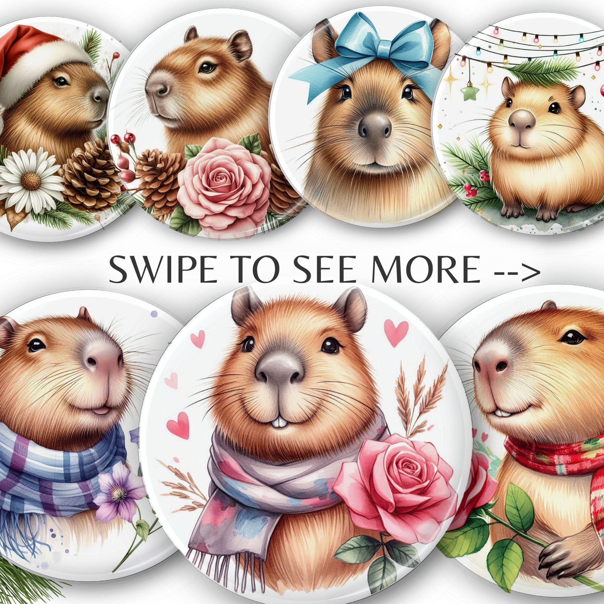 Capybara Christmas Ornaments PNG Bundle, Christmas Capybara Ornament ...