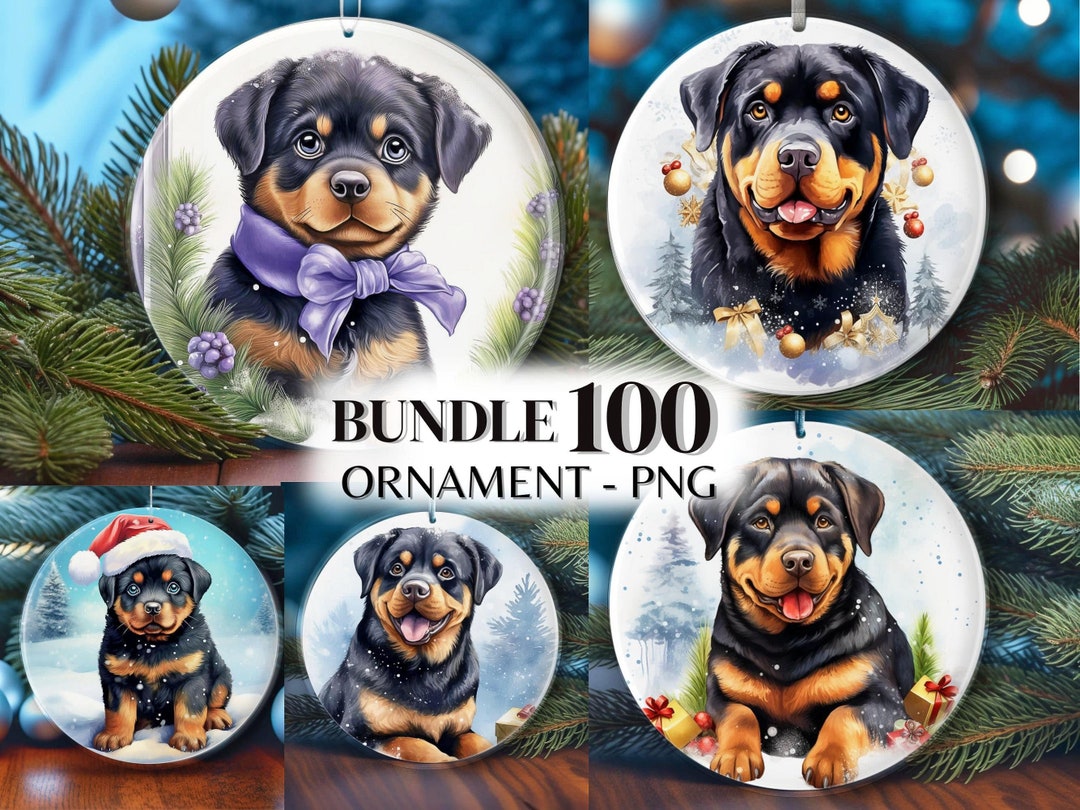 100 Rottweiler Ornaments PNG Bundledog Ornament Pet - Etsy