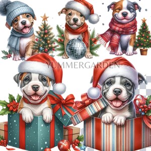 Christmas Pitbull PNG Bundle, Christmas Dog Clipart Set, Christmas Dog ...