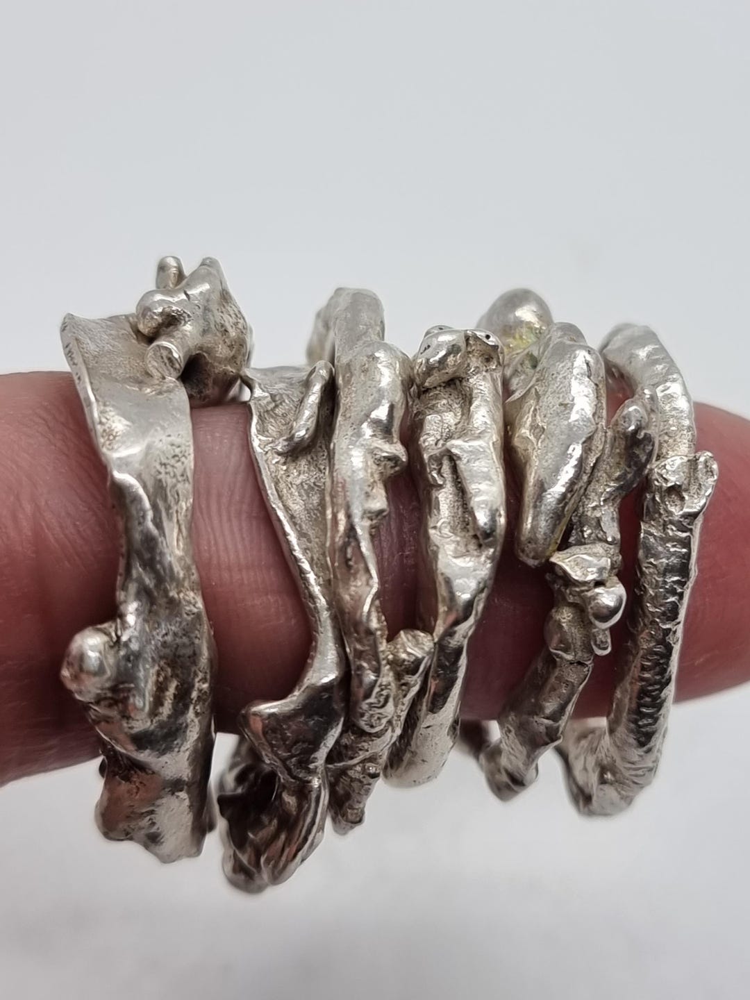 Handmade Solid Sterling Silver 925 Raw Organic Molten Fusion Rings - Etsy
