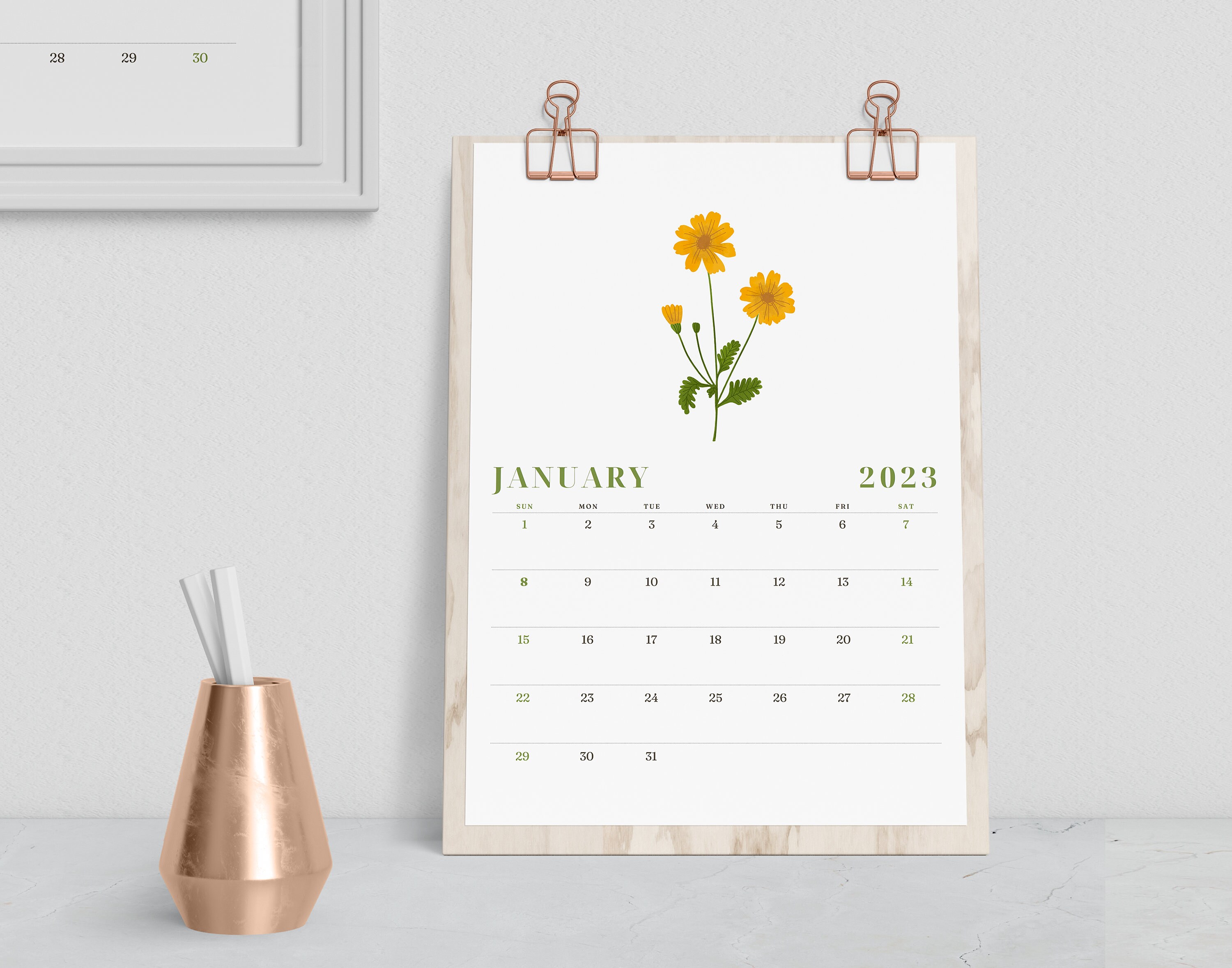2023 Calendar Printable, Monthly Planner 2023, Pdf and Svg and Jpg File ...