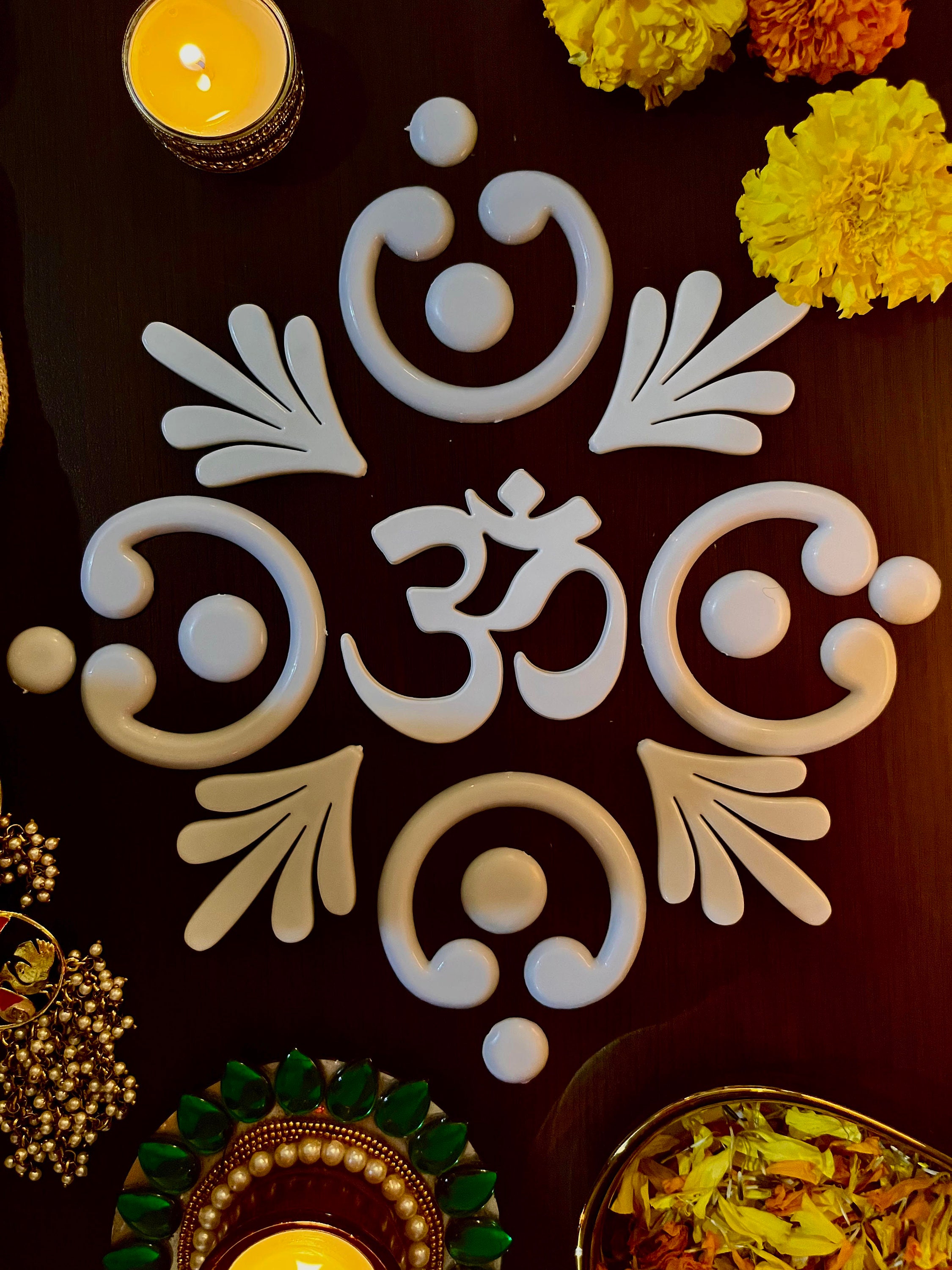 Reusable Plastic Rangoli OM-PADMA Design DIY Mat Durable - Etsy