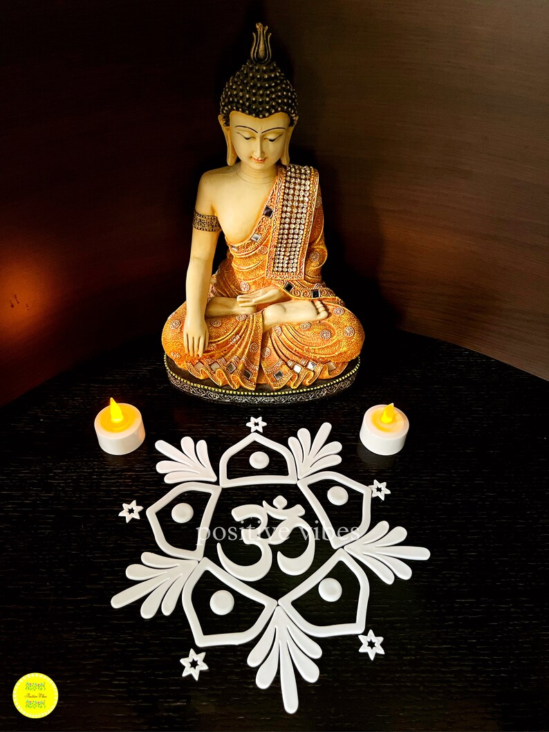 Reusable Plastic Rangoli OM-LEAF Design DIY Mat Durable - Etsy