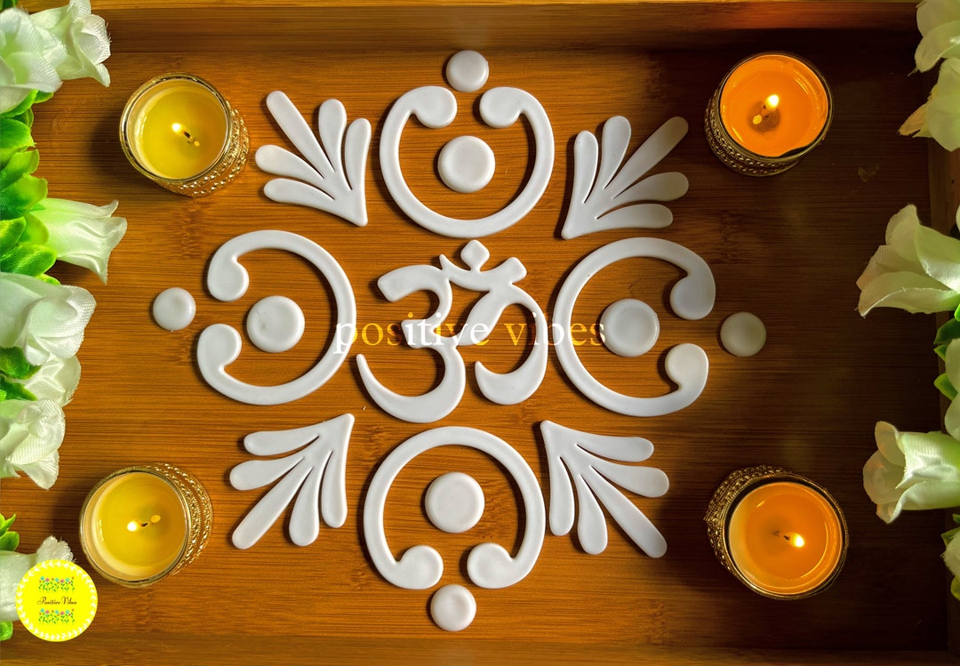 Reusable Plastic Rangoli OM-PADMA Design DIY Mat Durable - Etsy