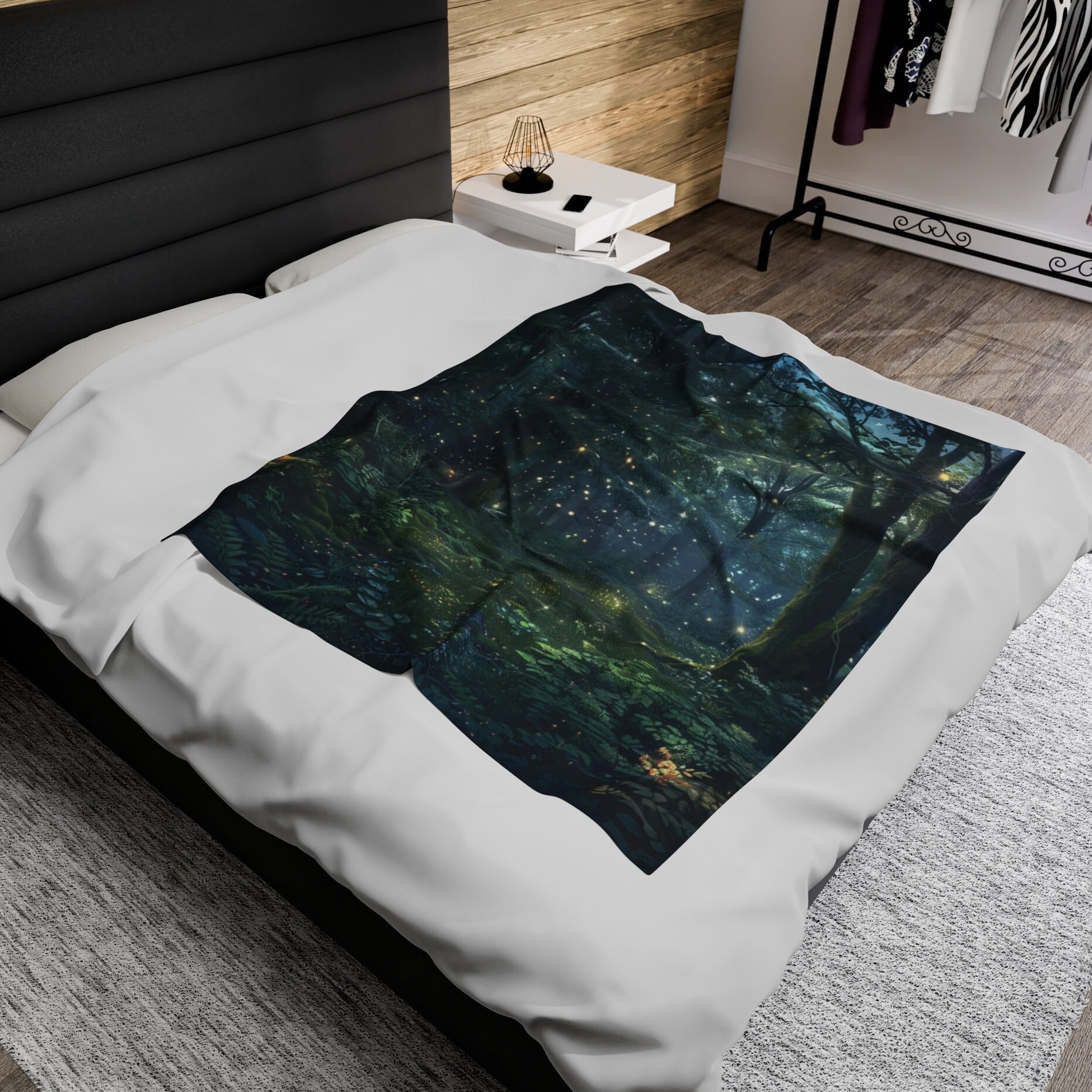 Magical Firefly Forest Blanket | Cozy Velveteen Forest Magic ...