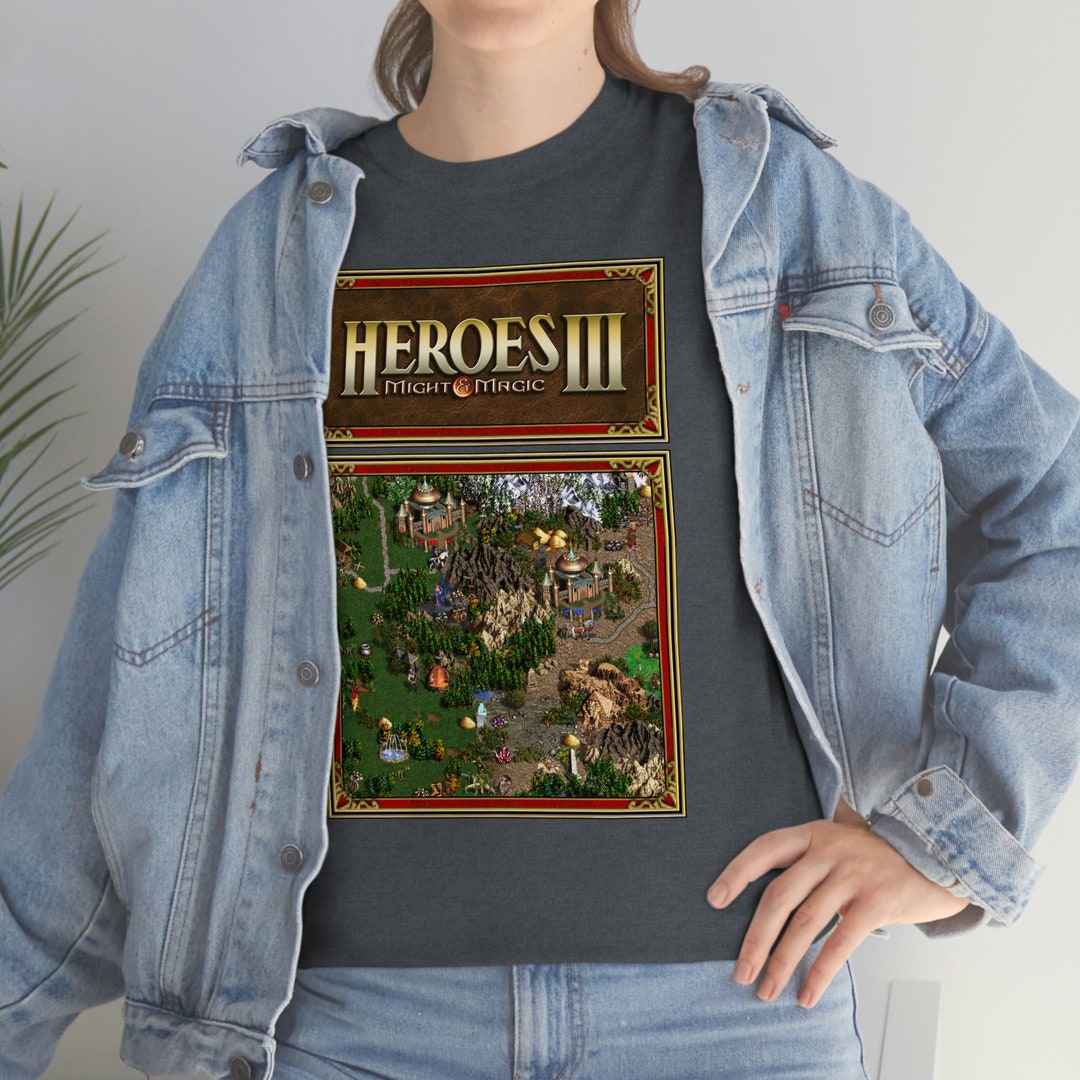 Framed Map V1 Heroes of Might & Magic III Logo T-shirt Old School Turn ...