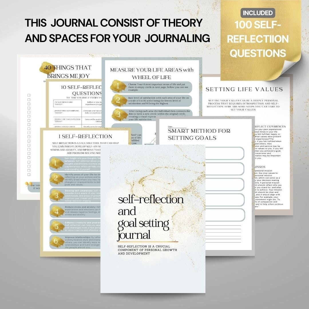 Self-reflection and Goal Setting Journal - Etsy