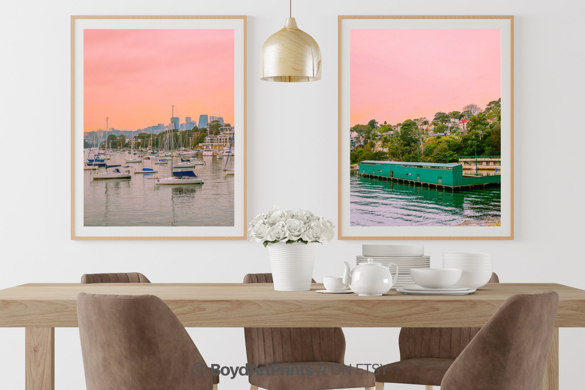 2 Piece Harbour Wall Art Poster Printable, Balmain Marina and Swimming ...