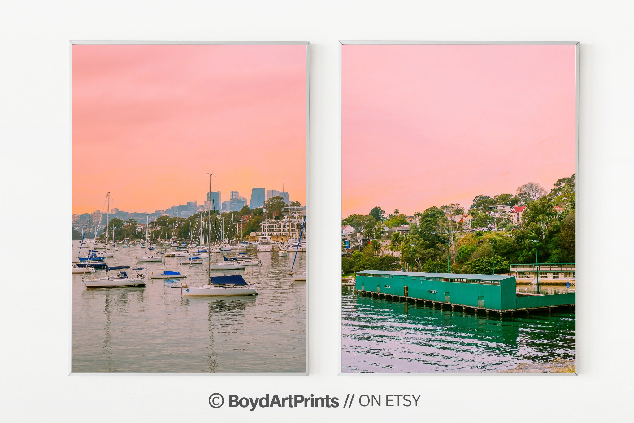 2 Piece Harbour Wall Art Poster Printable, Balmain Marina and Swimming ...