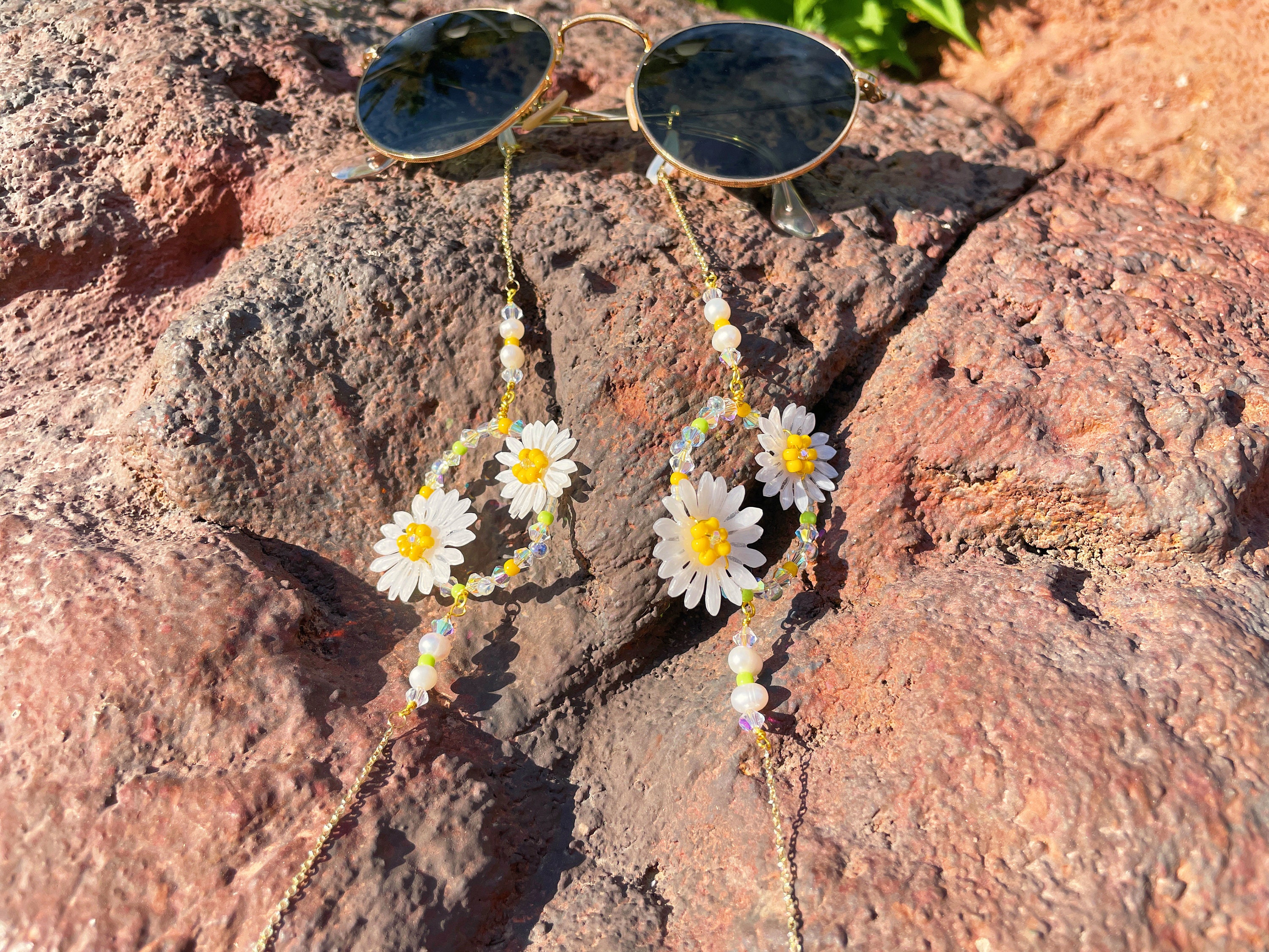 Daisy Glasses Chain Flower Sunglasses Chain Cottagecore - Etsy