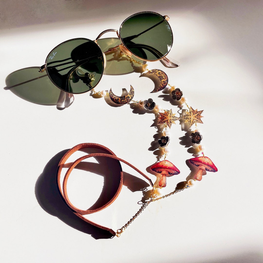 Gothic Celtic Glasses Chain | Dark Academia Mushroom Sunglasses Chain ...