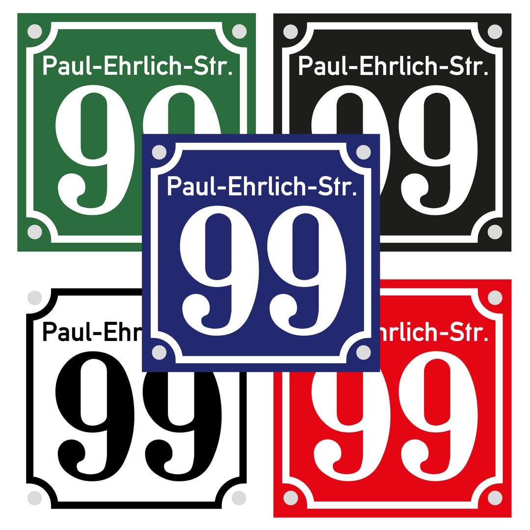 House Number Plate House Number Street Name Enamel Design Old Optl ...