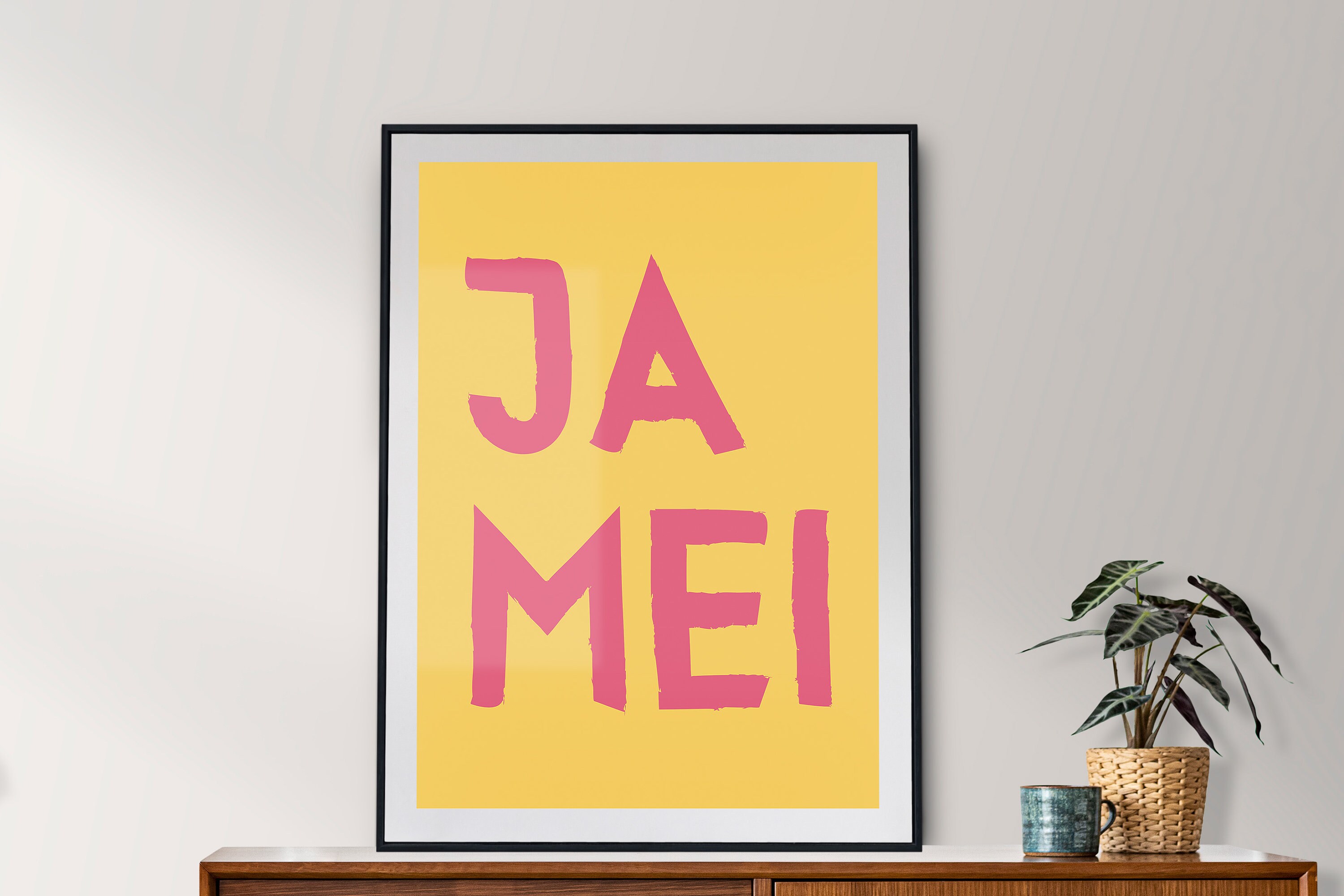 JA MEI lustiges bayerisches Typografie Poster witziges bayrisches ...