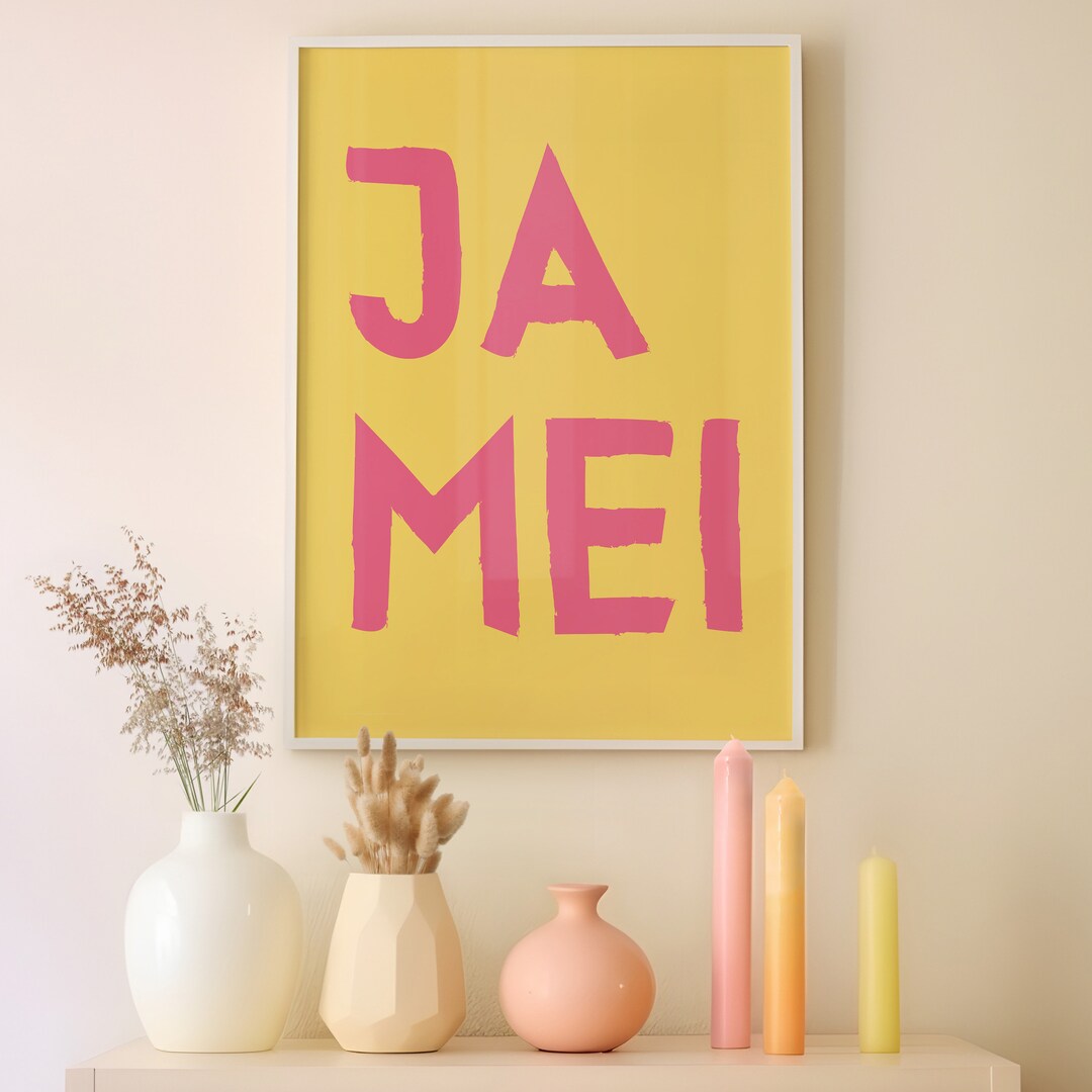 JA MEI lustiges bayerisches Typografie Poster witziges bayrisches ...