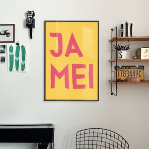 JA MEI lustiges bayerisches Typografie Poster witziges bayrisches ...