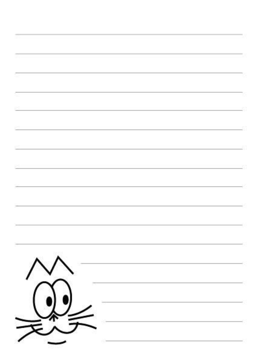 Cat Face Print at Home Stationery Pack A4 / A5 / Envelope - Etsy