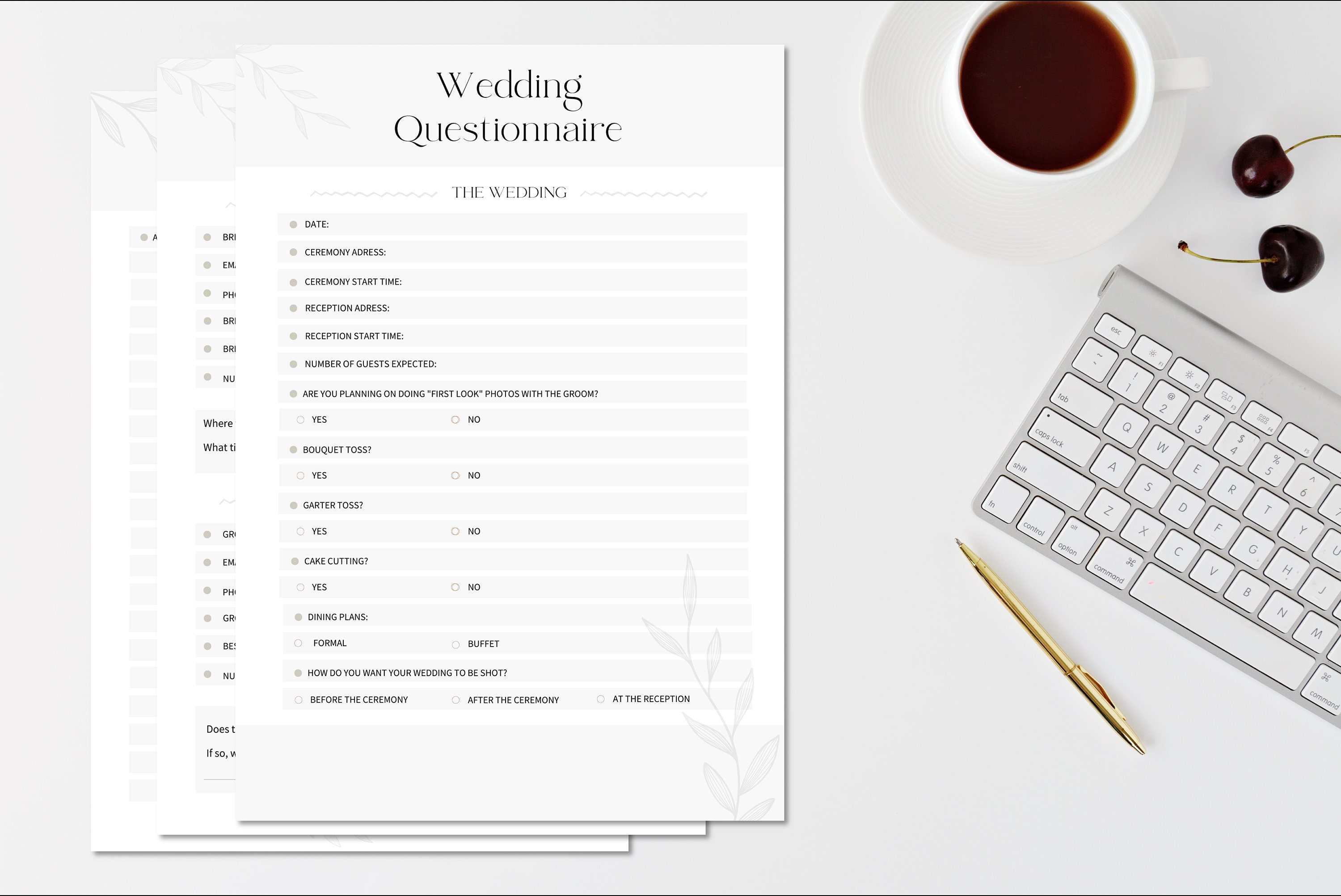 Wedding Photography Questionnaire, Editable Wedding Questionnaire ...