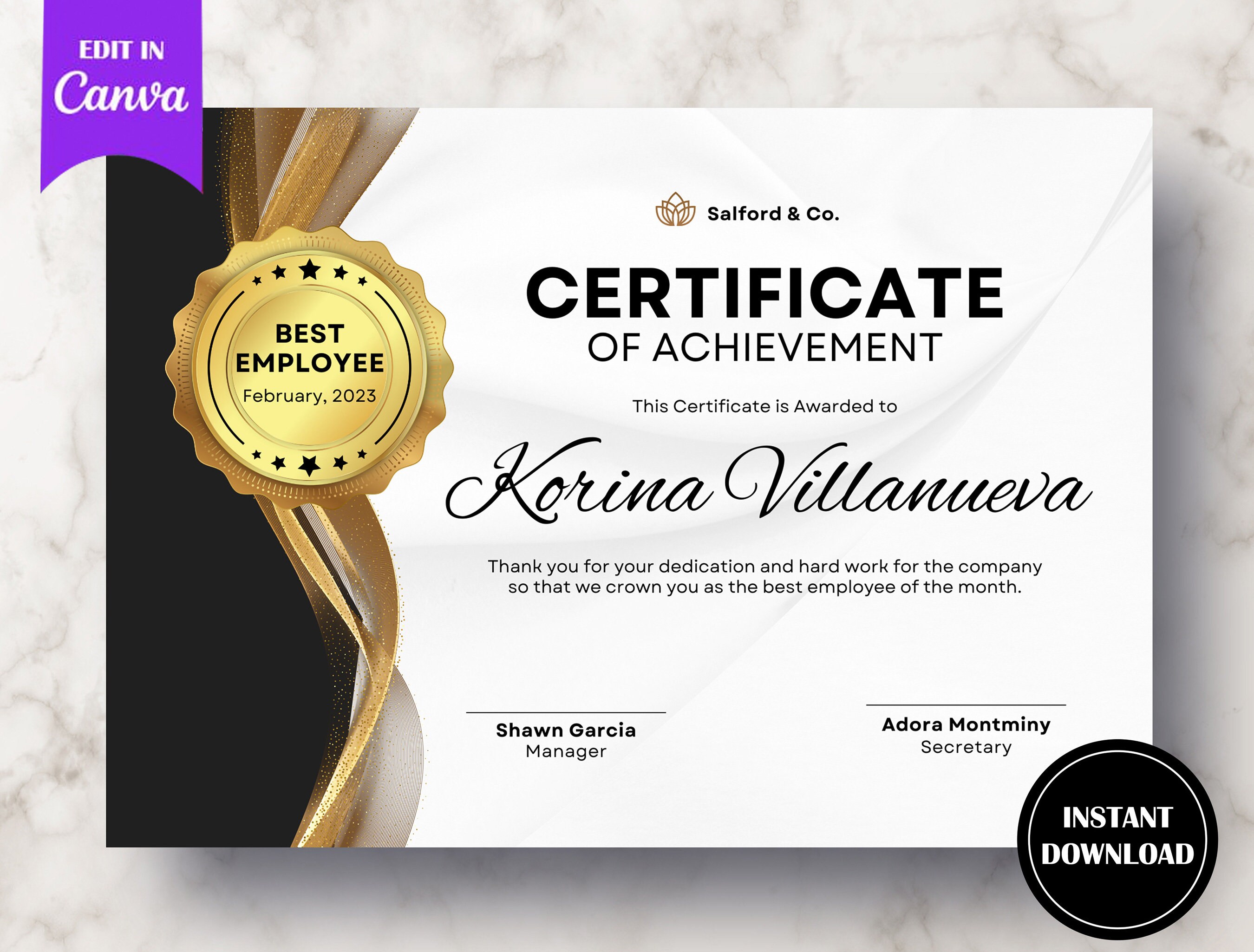 Best Employee Certificate Template