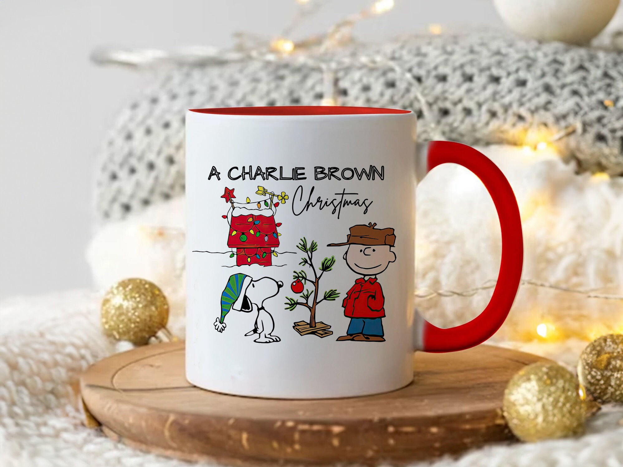 Snoopy Charlie Brown Tree Mug the Beagles Mug Christmas Mug - Etsy