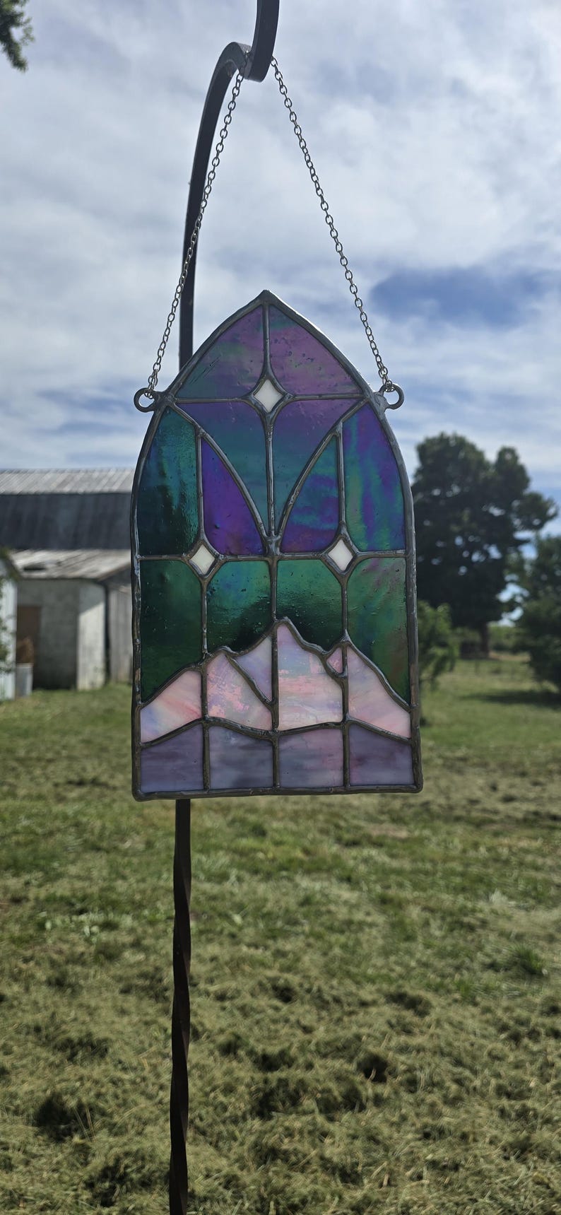 ACOTAR Decor Stained Glass Suncatcher Window Hanging Mountains Night ...