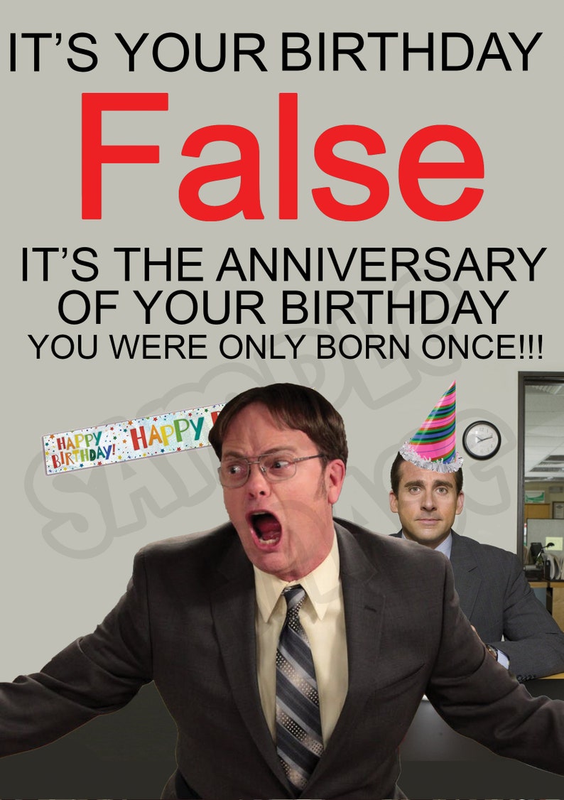 Printable the Office Dwight Schrute Birthday Cards for Her, Birthday ...